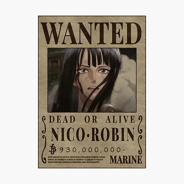 Fotodruck for Sale mit "Nico Robin Wanted Bounty Poster Devil Child ...