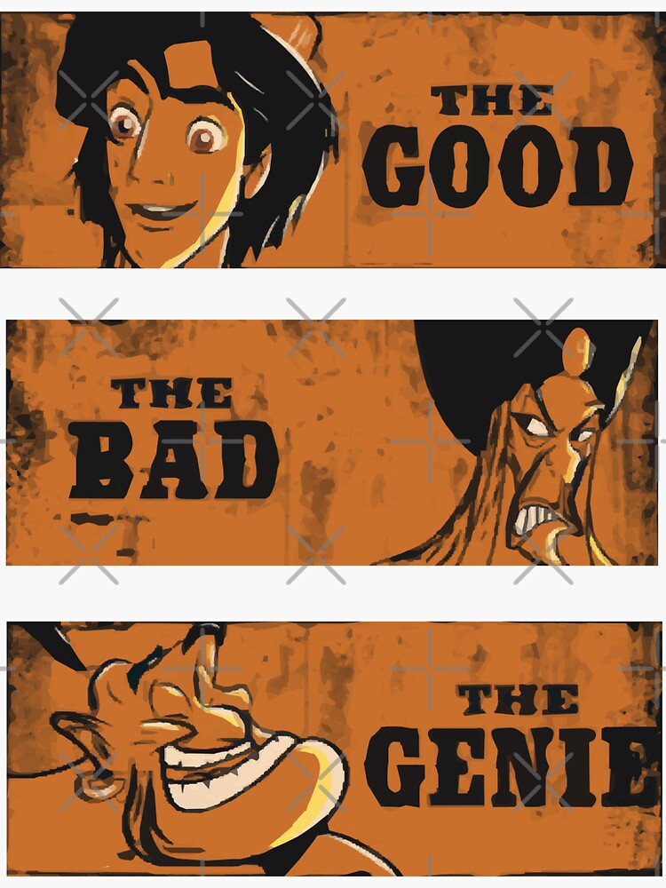 "The Good The Bad and the Genie" Sticker for Sale by swagster9 | Redbubble