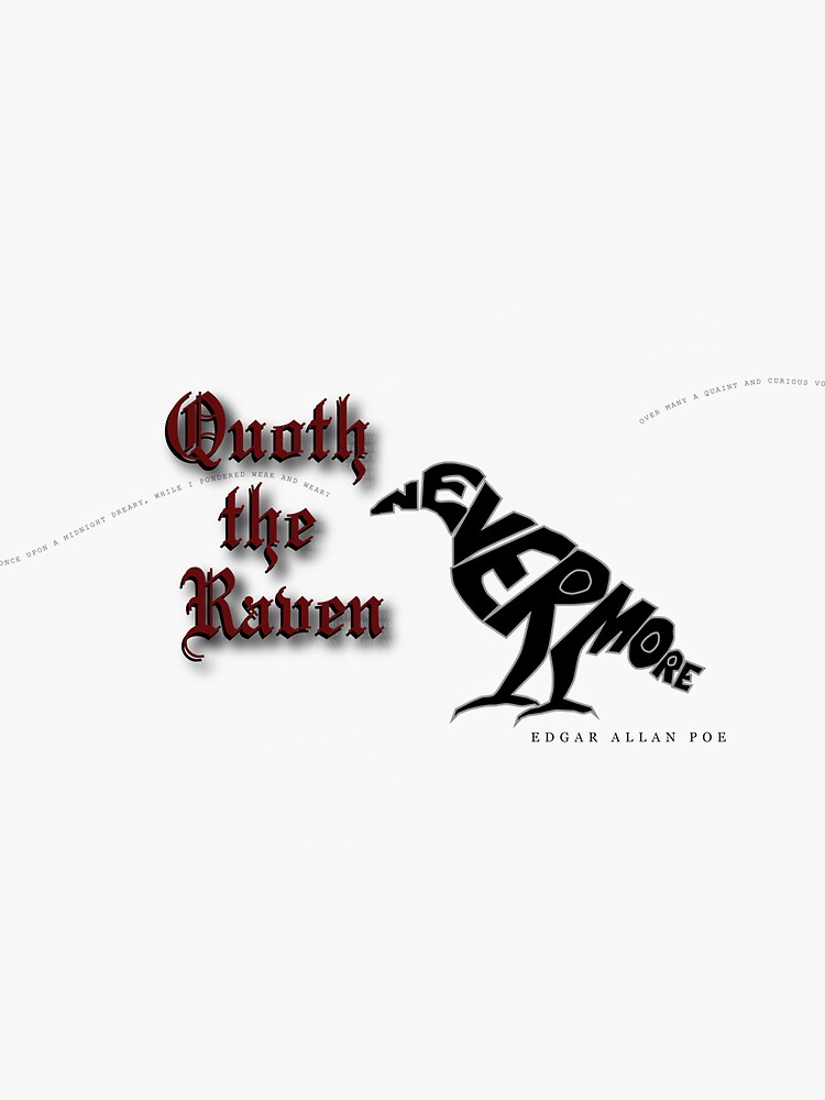 "The Raven Typography" Sticker for Sale by ArcadianPhoenix | Redbubble