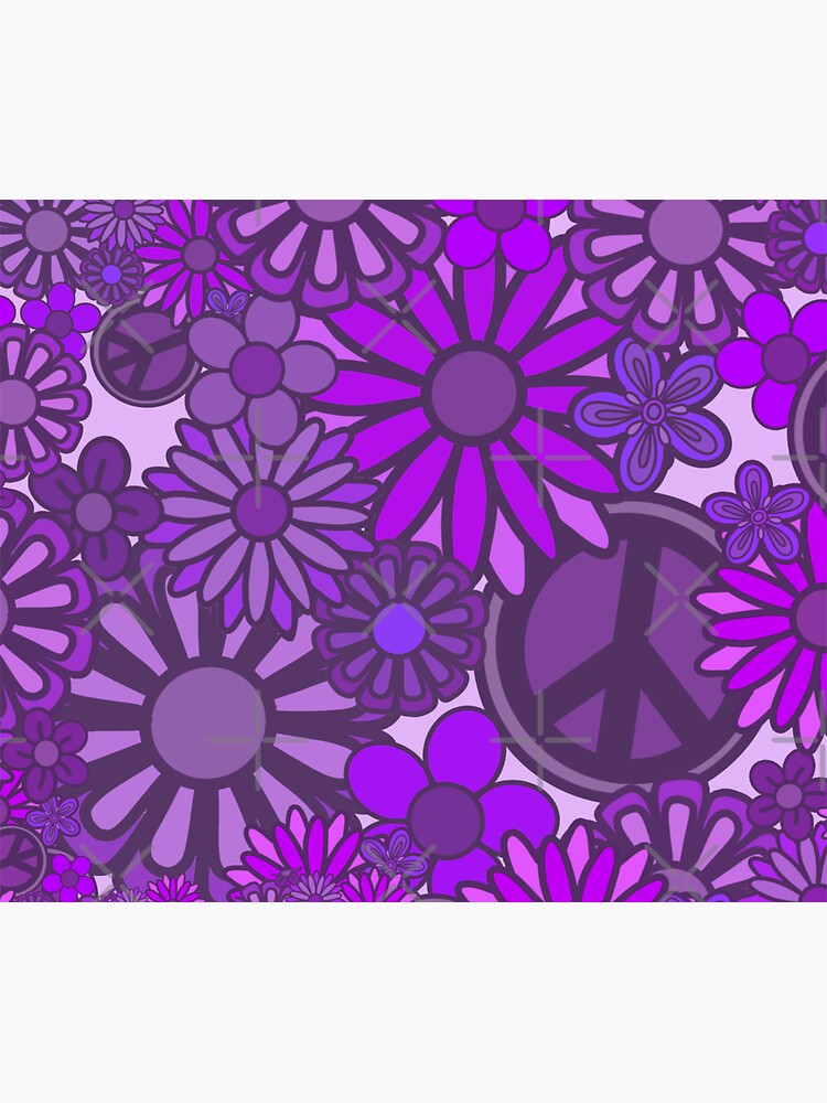 "Purple flower power" Sticker for Sale by RobotUnicorn333 | Redbubble