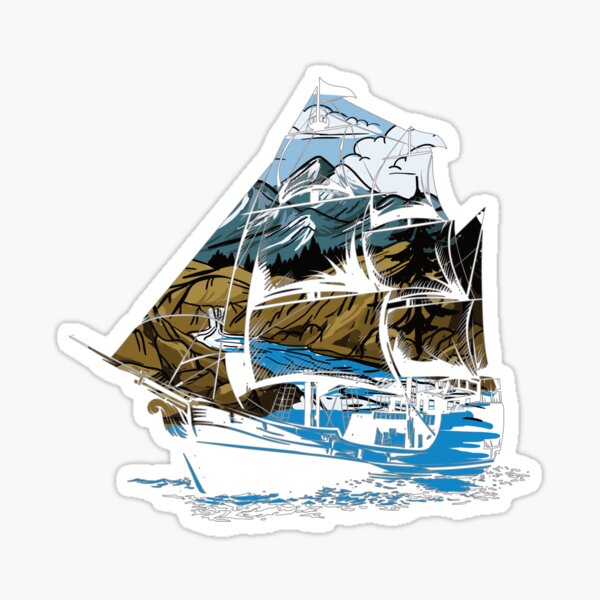 "Set Sail Tall Ship" Sticker for Sale by damonasplace | Redbubble