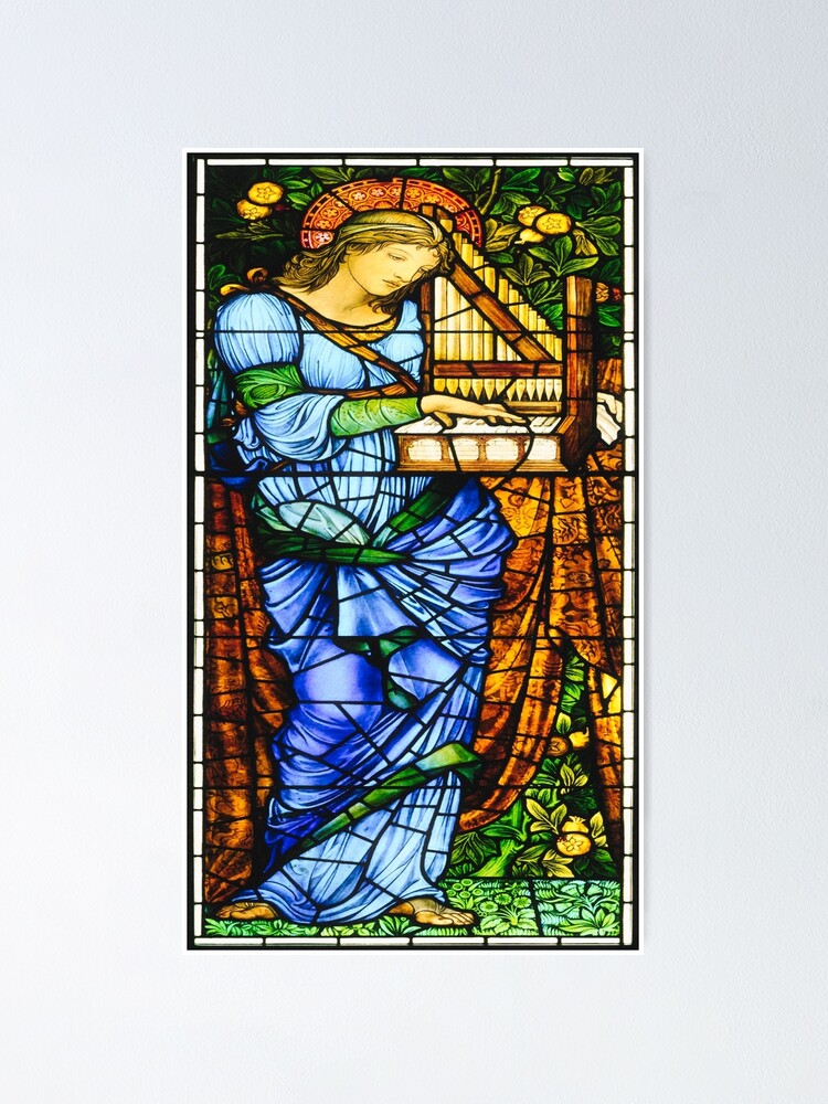 "Stained Glass Window of Saint Cecilia" Poster for Sale by ...
