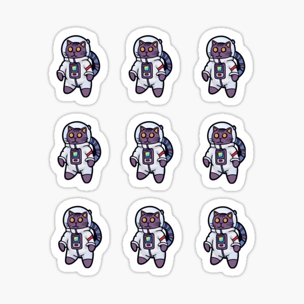 "Astronaut Cat Nine Pack" Sticker for Sale by Bookwyrm-Bazaar | Redbubble
