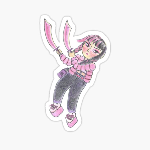 "Betty Bu with dual swords" Sticker for Sale by cinnamonrelle | Redbubble