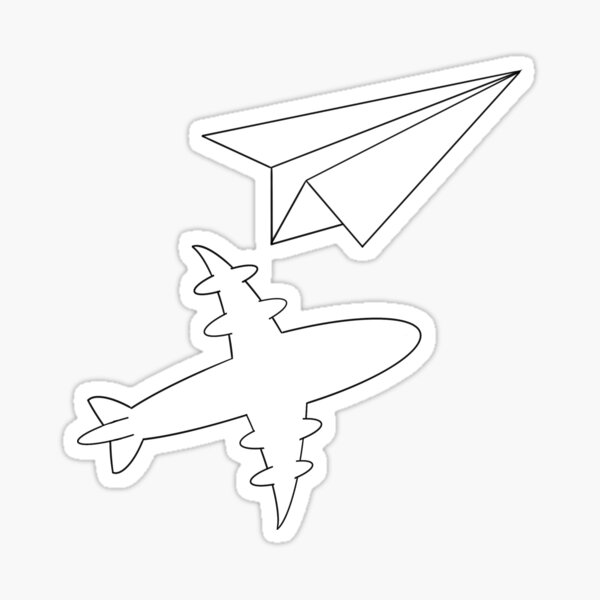 "Paper? Plane" Sticker for Sale by FloralMooCow | Redbubble