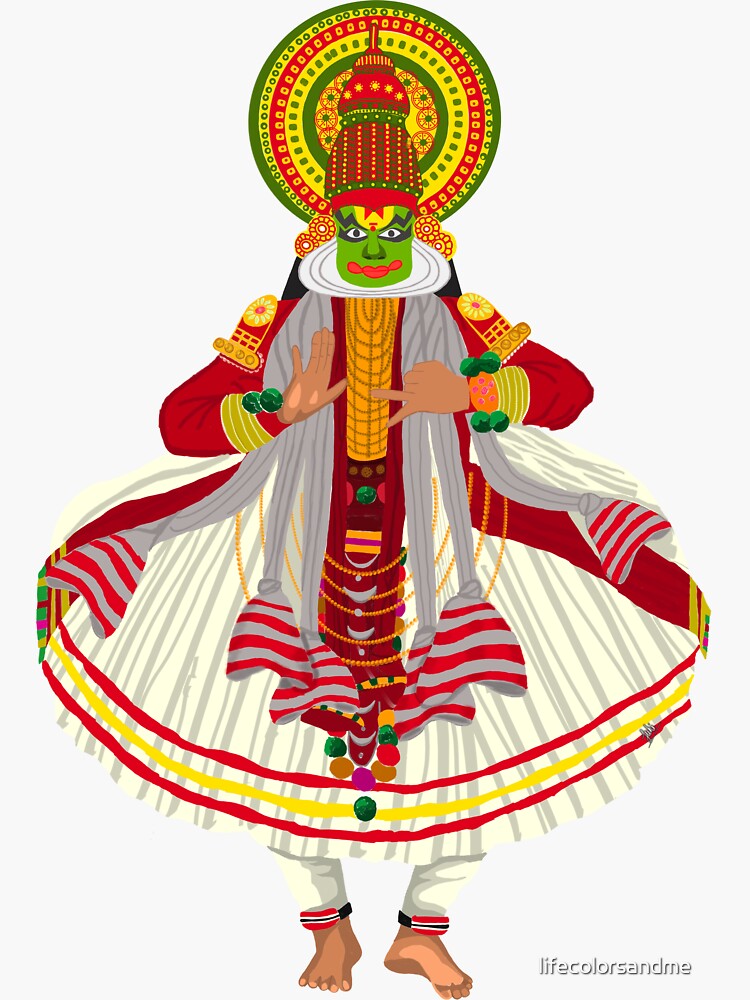 "Kathakali" Sticker for Sale by lifecolorsandme | Redbubble