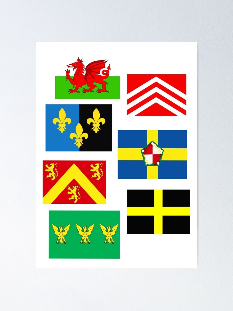 "Flags of Wales" Poster for Sale by CraftyLeeks | Redbubble