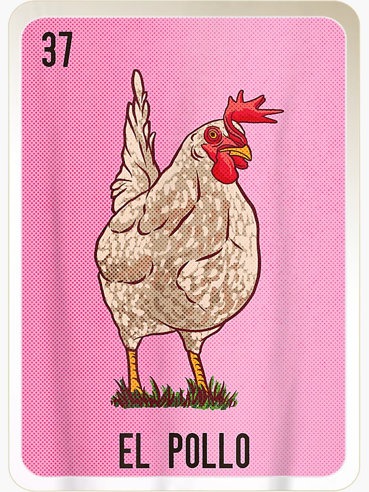 Pegatina «Cartones de bingo de lotería de jerga mexicana El Pollo» de ...