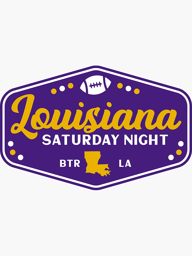 "Louisiana Saturday Night // Purple & Gold Vintage Badge" Sticker for ...
