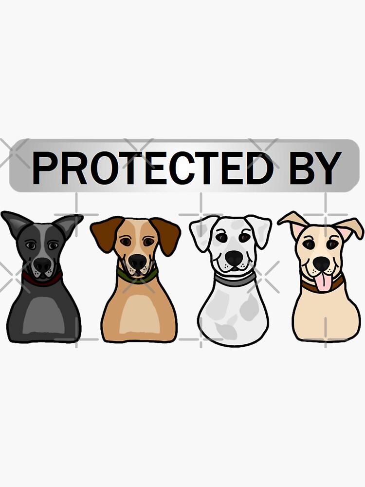 "Protected By " Sticker for Sale by PurpleSneaker | Redbubble