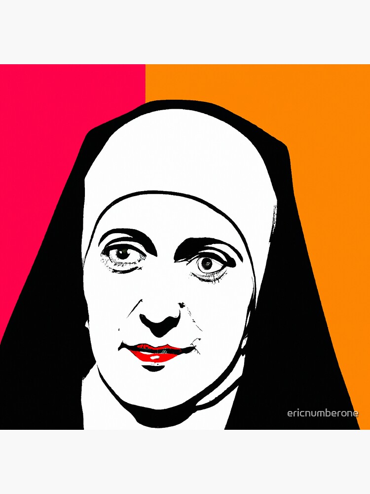"Nun, Andy Warhol Style" Sticker for Sale by ericnumberone | Redbubble
