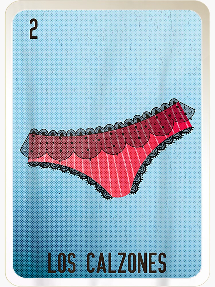 Pegatina «Cartones de bingo de lotería de la jerga mexicana Los Calzones» de Shapovalovvadim ...