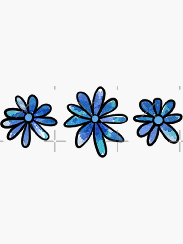 "Cute Simple Blue Flower Design" Sticker for Sale by Dr3amsInInk ...