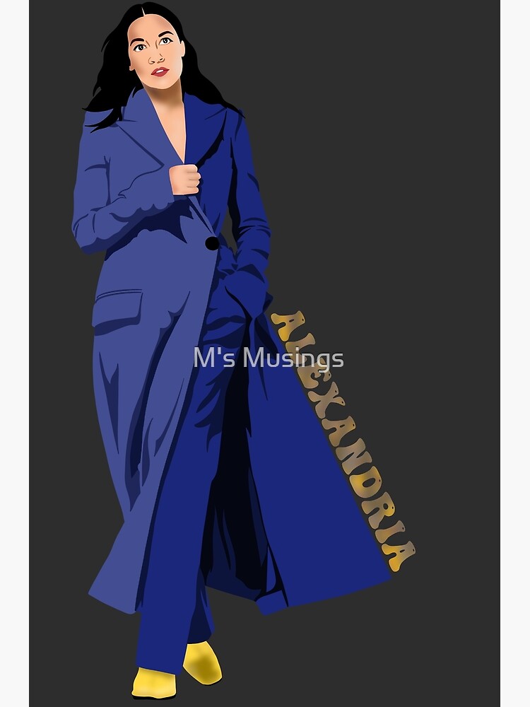 "AOC Blue Power Suit" Poster for Sale by mmsmusings | Redbubble