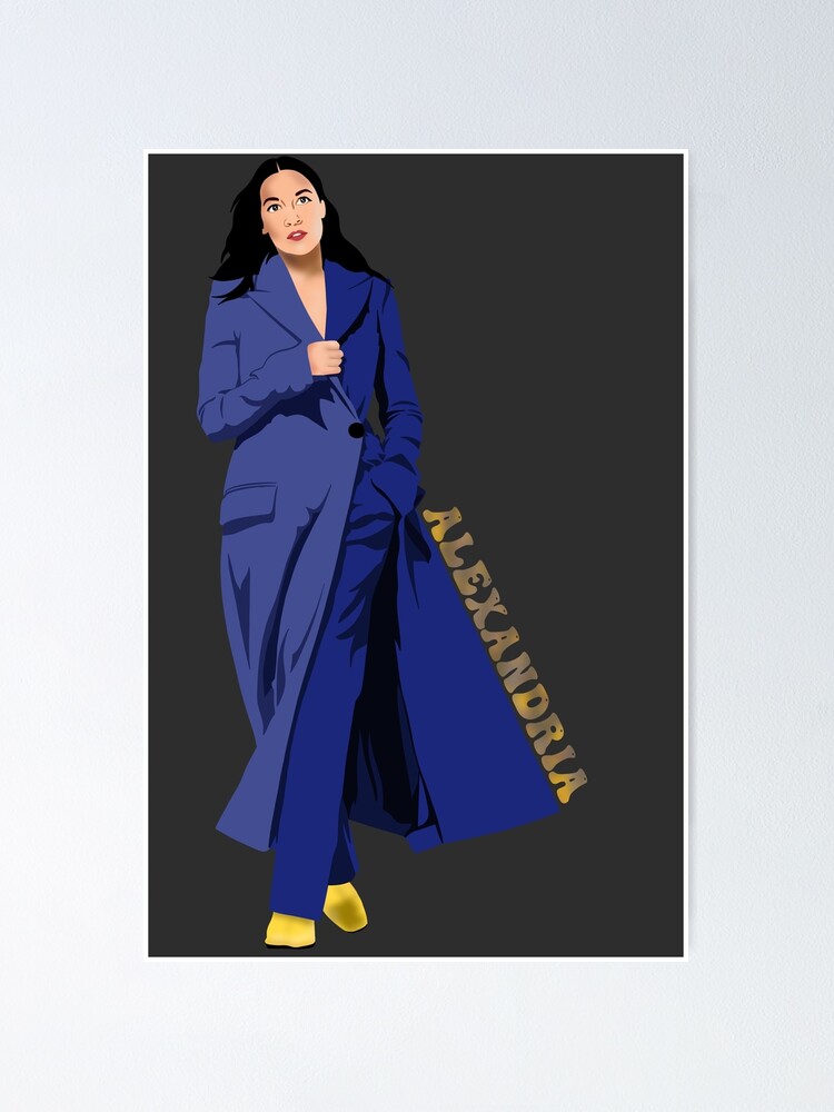 "AOC Blue Power Suit" Poster for Sale by mmsmusings | Redbubble