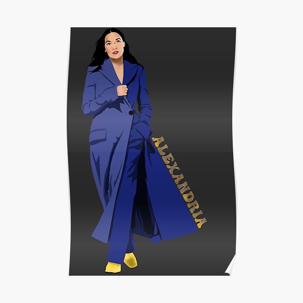 "AOC Blue Power Suit" Poster for Sale by mmsmusings | Redbubble