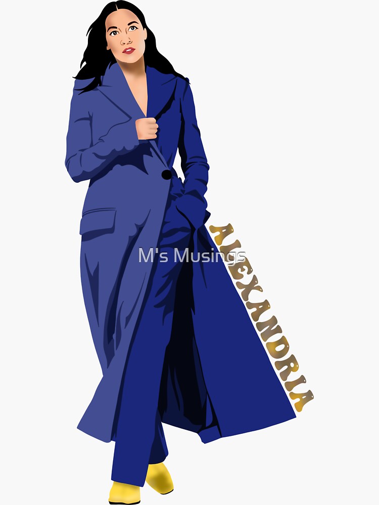 "AOC Blue Power Suit" Sticker for Sale by mmsmusings | Redbubble