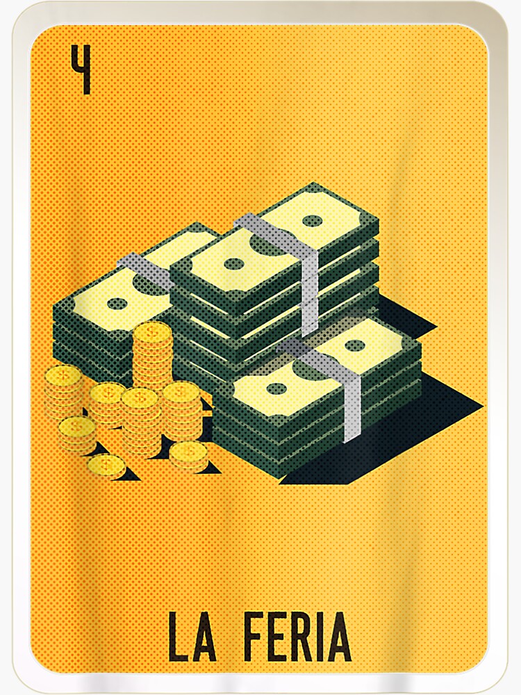 Pegatina «Cartones de bingo de lotería de jerga mexicana La Feria» de Shapovalovvadim | Redbubble