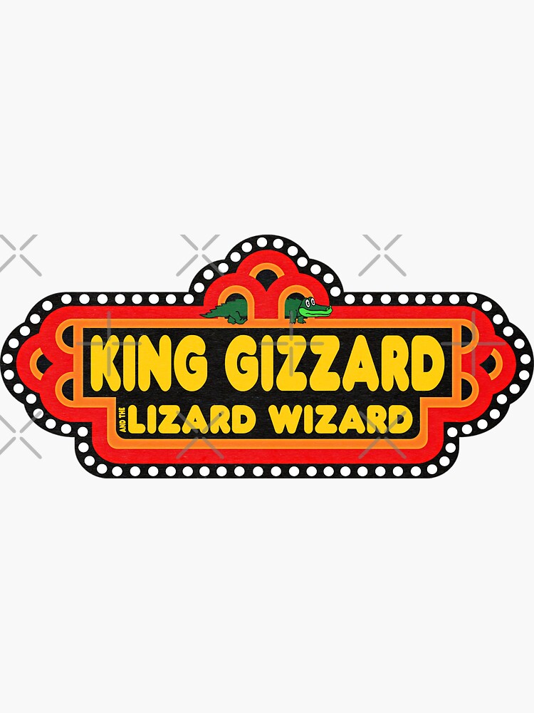 "King Gizzard and the Lizard Wizard Showbiz Pizza" Sticker for Sale by ...