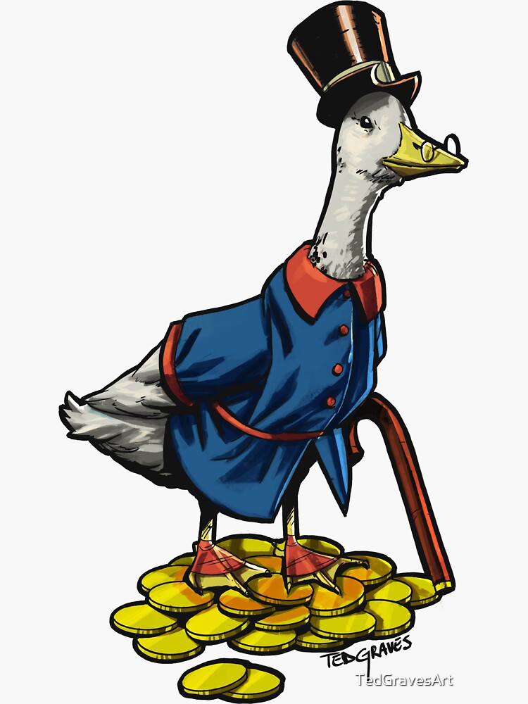 "Scrooge Blue Version" Sticker by TedGravesArt | Redbubble