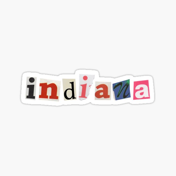 "Indiana" Sticker for Sale by msseman | Redbubble