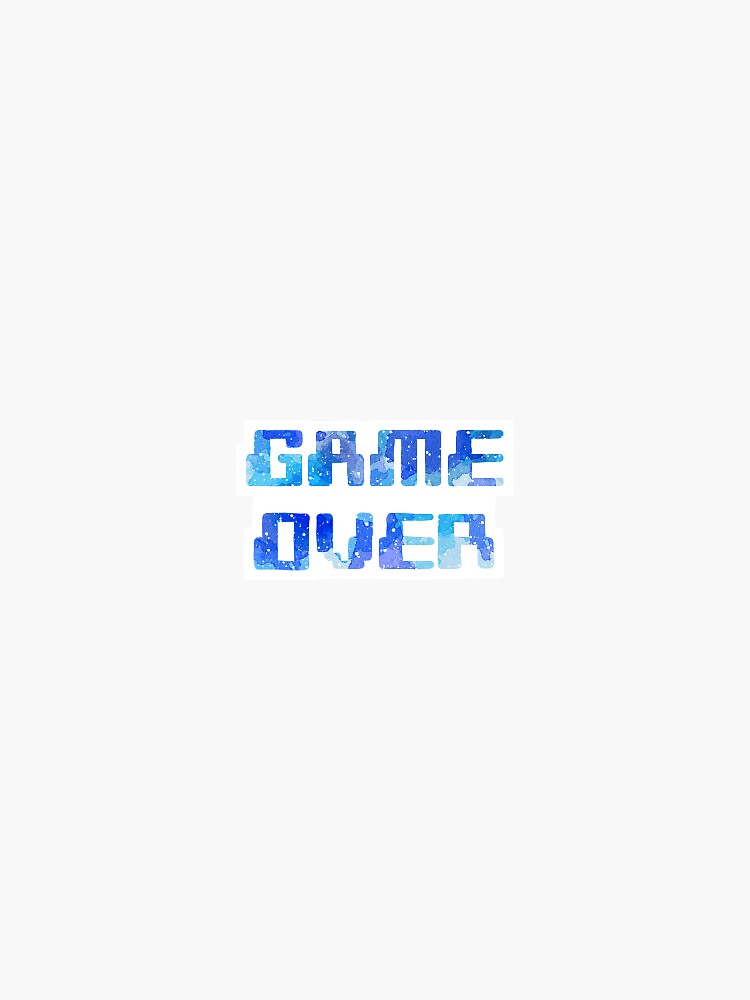 "Cute Aesthetic Blue Game Over Design" Sticker for Sale by Dr3amsInInk ...