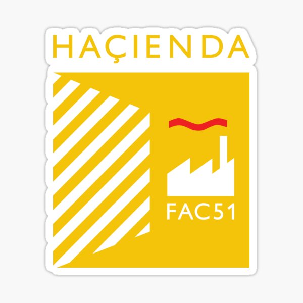 "HACIENDA FAC" Sticker for Sale by urmisarki | Redbubble
