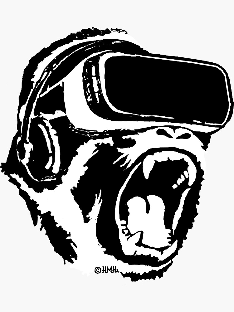 "VR Gorilla Essential " Sticker for Sale by TobyMiller5 | Redbubble