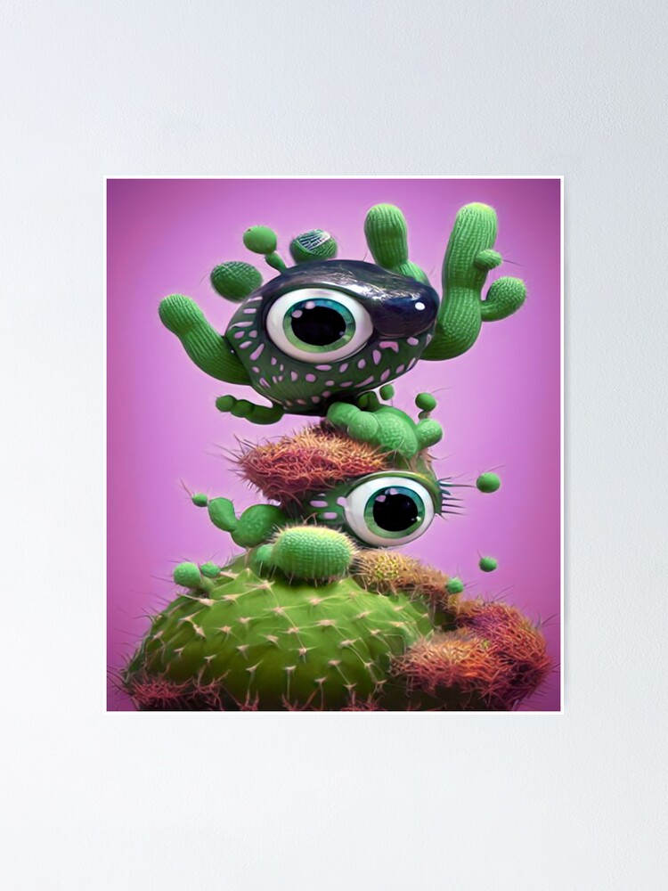 "Cute Alien Cactus Plant" Poster for Sale by knurvs | Redbubble