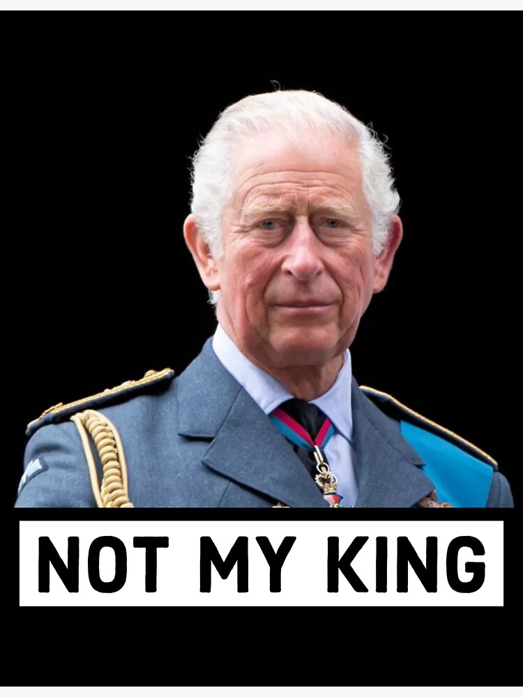 "Not My King (Charles III)" Sticker for Sale by HopperAndJoyce | Redbubble