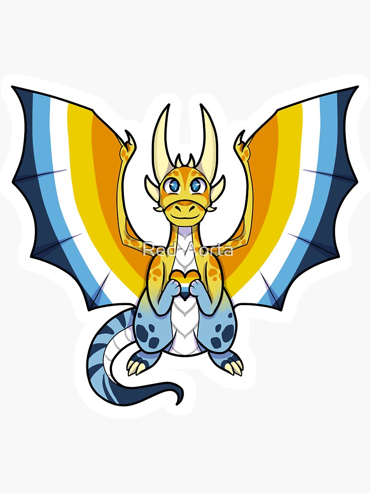 "AroAce Pride Dragon" Sticker for Sale by Red-Aorta | Redbubble