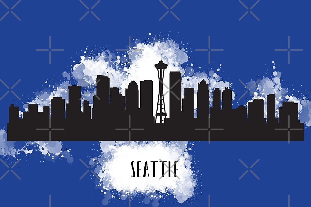 "Seattle skyline silhouette" by anytka | Redbubble