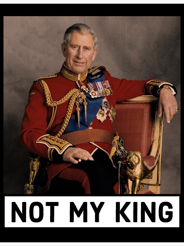 "Not My King (King Charles III)" Sticker for Sale by HopperAndJoyce | Redbubble