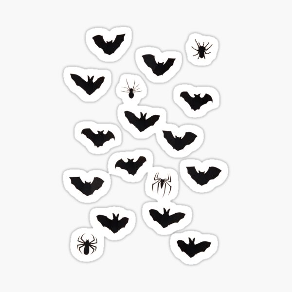"Creepy bats and spiders" Sticker for Sale by ReignOfArt | Redbubble
