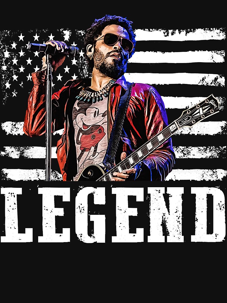 "Distressed American Flag Lenny Kravitz Music Legend Essential " T ...