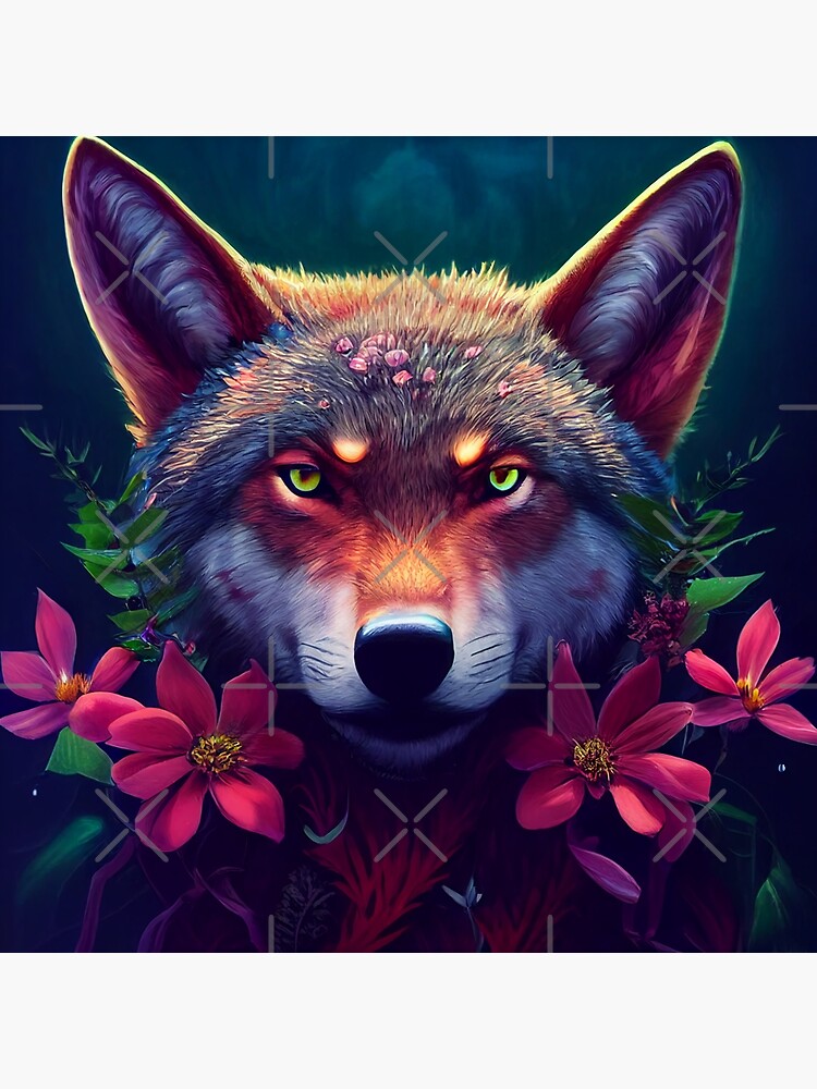 "Magic fox with flowers" Poster for Sale by MMJDSGN | Redbubble