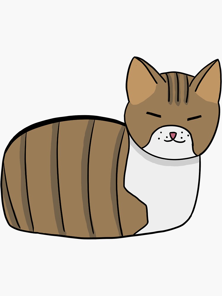 "Tabby Cat Bread Loaf Sticker" Sticker for Sale by MilkywayMoons ...
