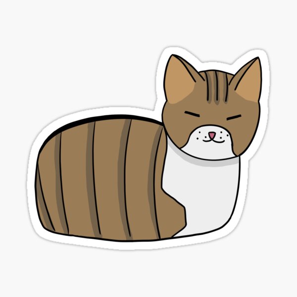 "Tabby Cat Bread Loaf Sticker" Sticker for Sale by MilkywayMoons ...