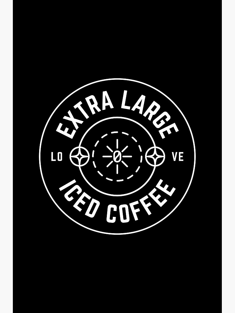 "Extra Large Iced Coffee Lover Black and White Patch" Poster for Sale ...