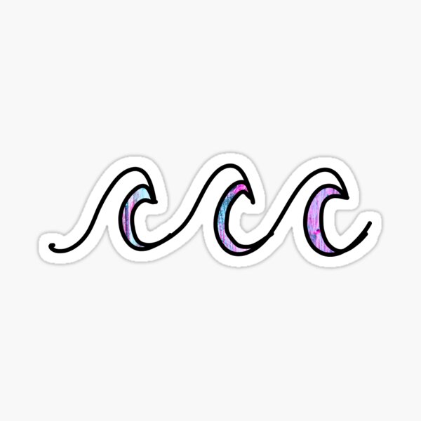 "Simple beach waves wavy design" Sticker for Sale by warddt | Redbubble