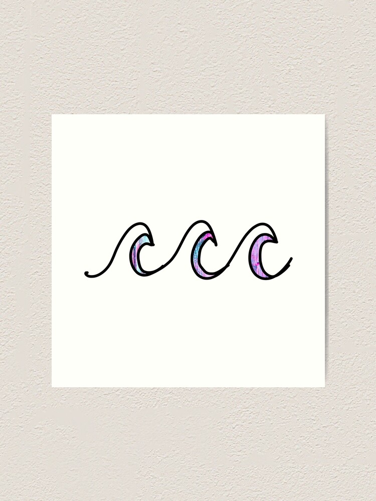 "Simple beach waves wavy design" Art Print for Sale by warddt | Redbubble