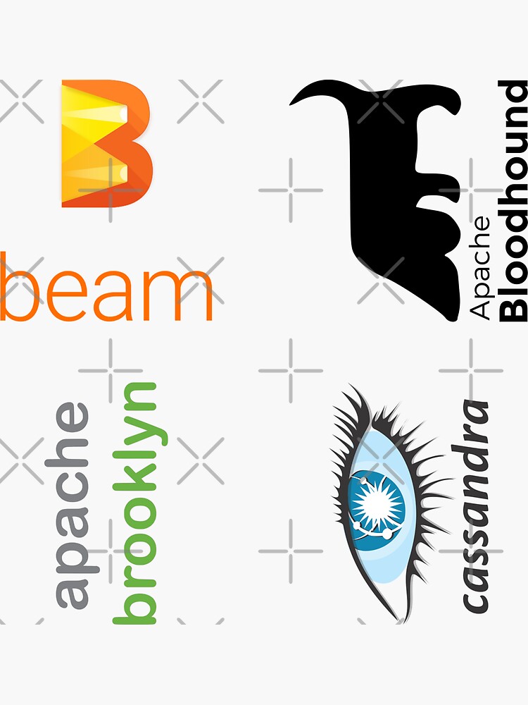 Apache Beam, Bloodhound, Brooklyn, Cassandra - 4x Sticker Combo Pack" Sticker for Sale by ...