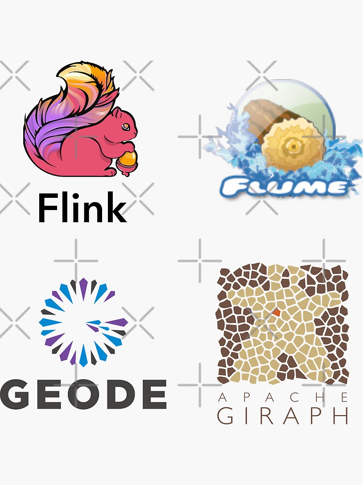 Apache Flink, Flume, Geode, Giraph - 4x Sticker Combo Pack" Sticker for ...