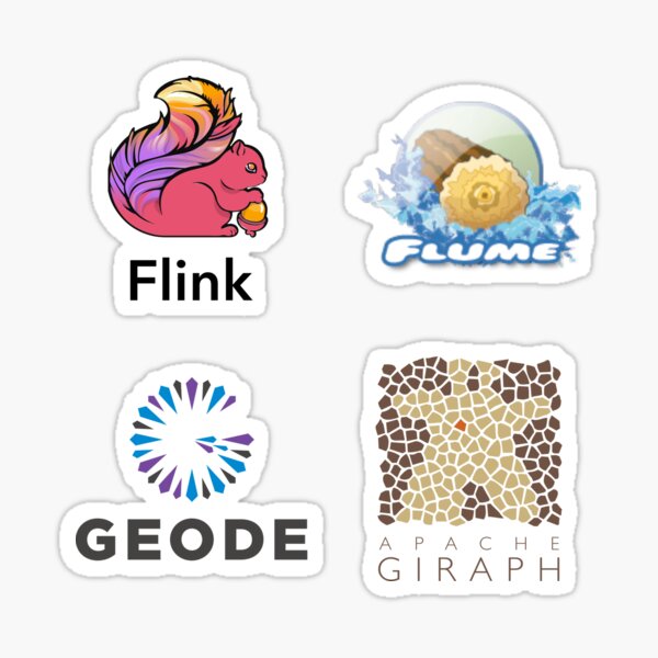 Apache Flink, Flume, Geode, Giraph - 4x Sticker Combo Pack" Sticker for ...