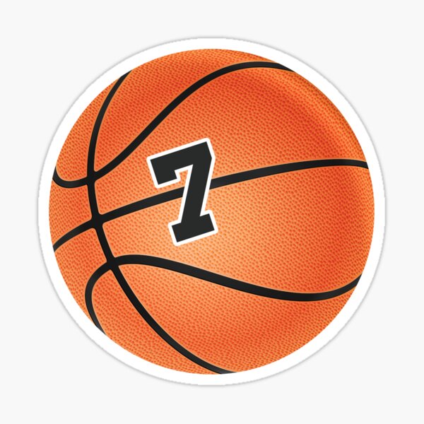 "Basketball ball number 7, seven" Sticker for Sale by TheCultStuff ...