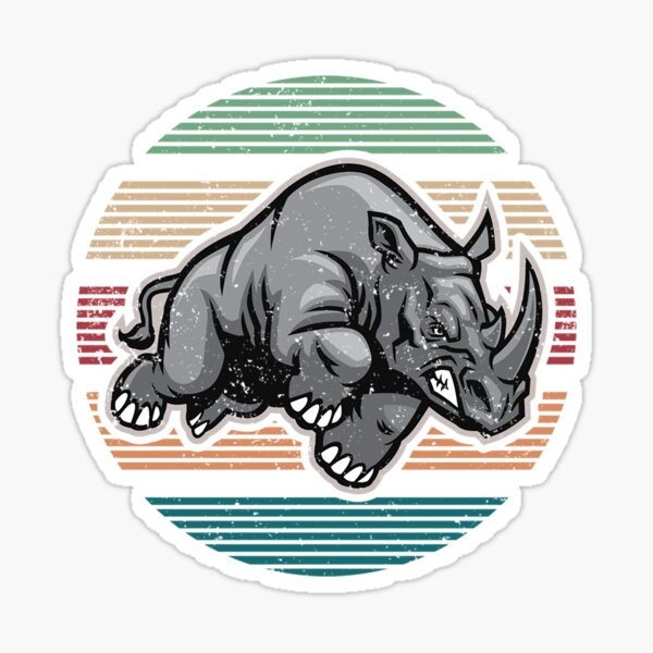 "Rhinos Lover Gift Vintage Retro Rhino" Sticker for Sale by aaronbolser ...