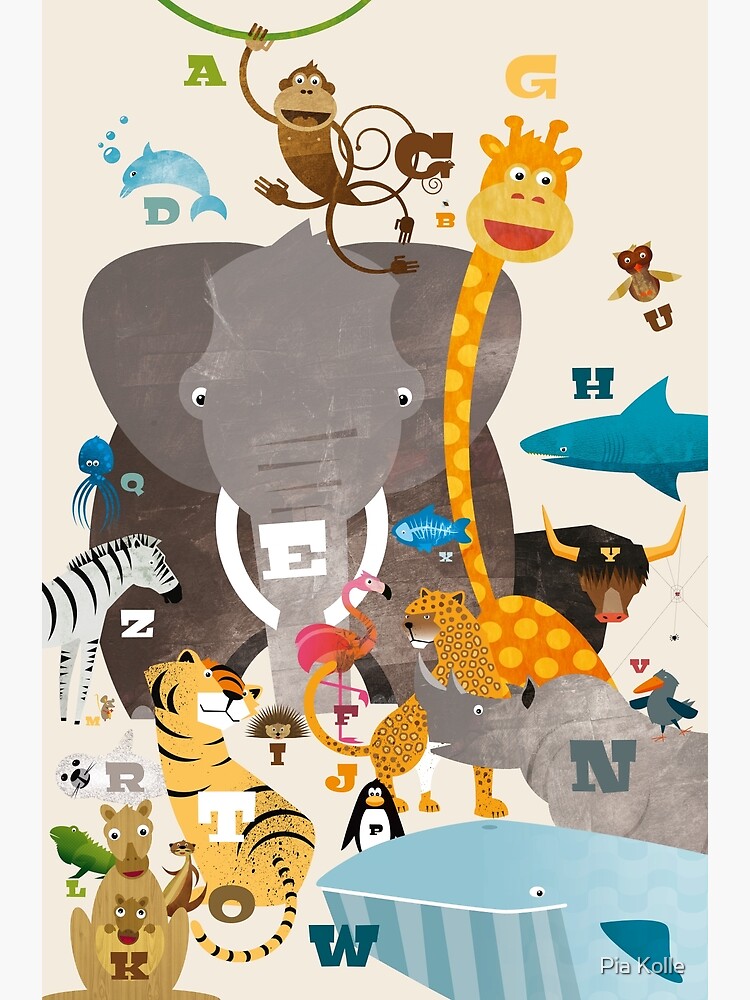 "Illustration nursery letter salad - animals from A to Z" Poster by ...