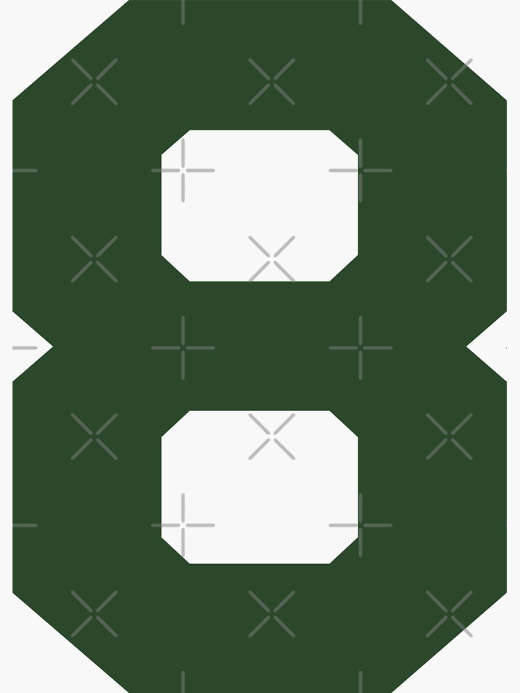"Number 8, Dark green eight, Sports number 8" Sticker for Sale by ...
