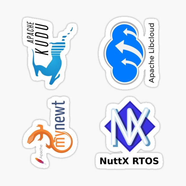 Apache Kudu, Libcloud, MyNewt, Nuttx - 4x Sticker Combo Pack" Sticker ...