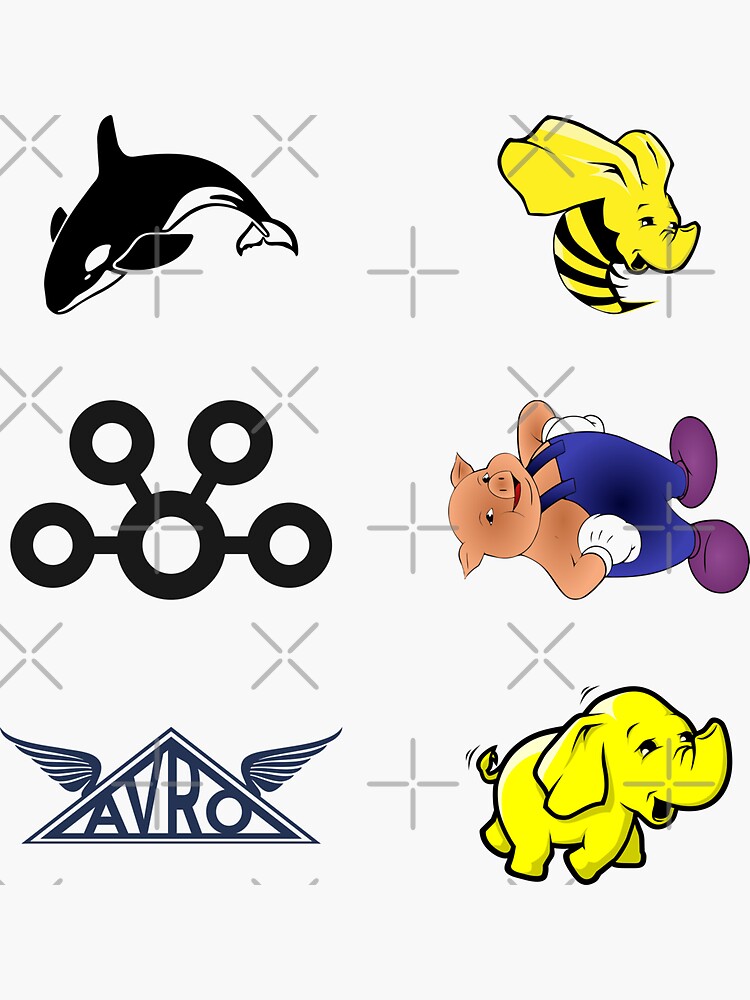 Apache Big Data - HBase, Hive, Kafka, Pig, Avro, Hadoop - 6x Sticker ...